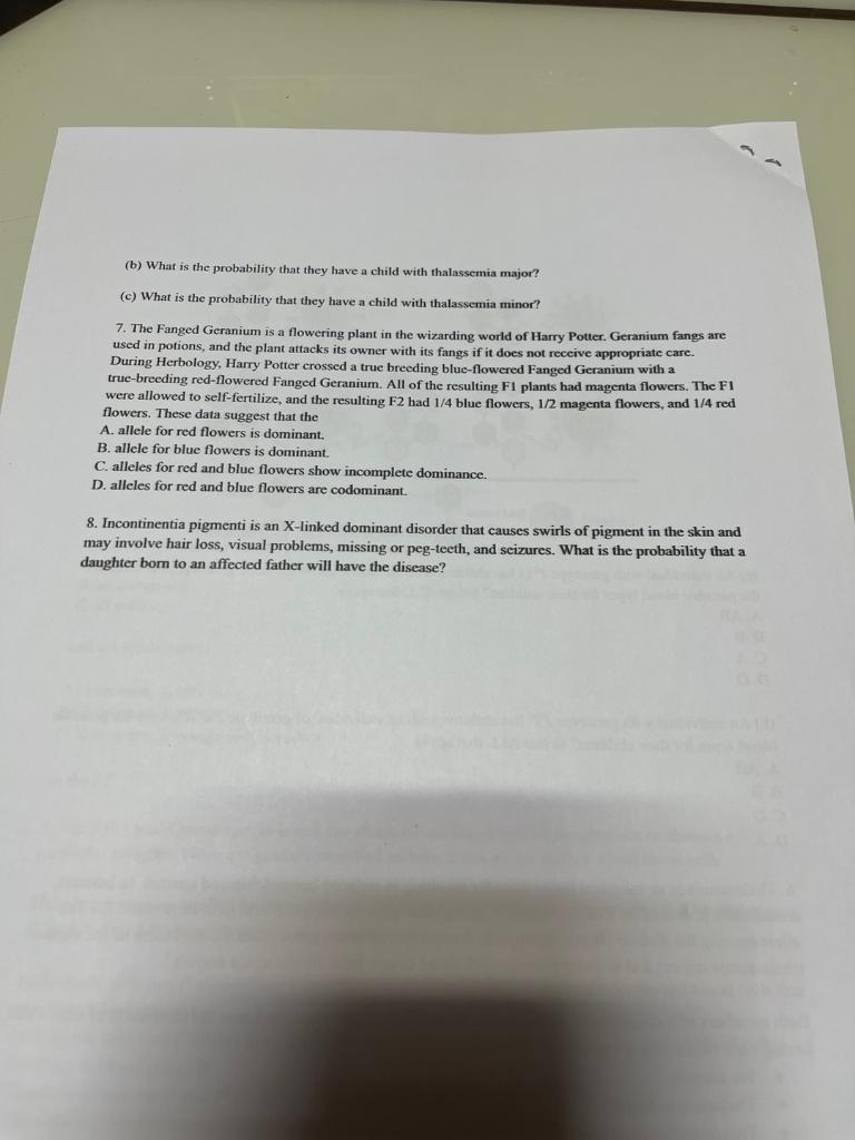 Solved AP Biology Non-Mendelian Genetics Problems 1. In | Chegg.com