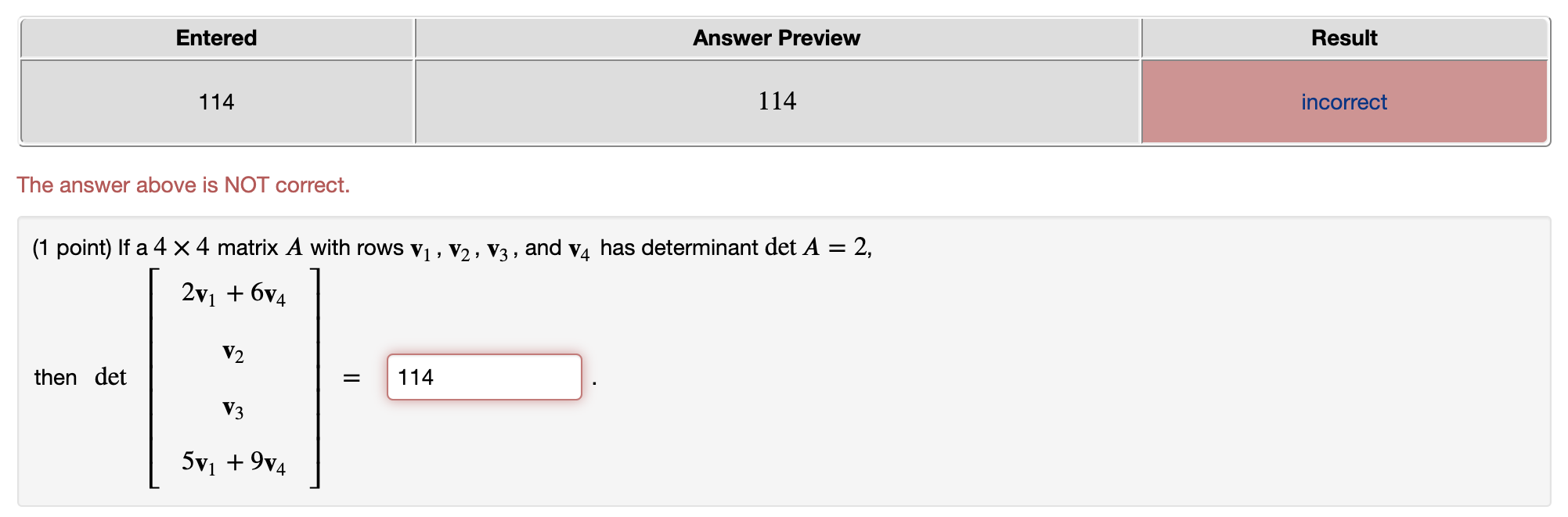 Solved If A 4×4 Matrix 𝐴 With Rows 𝐯1 𝐯2 𝐯3 And 𝐯4 