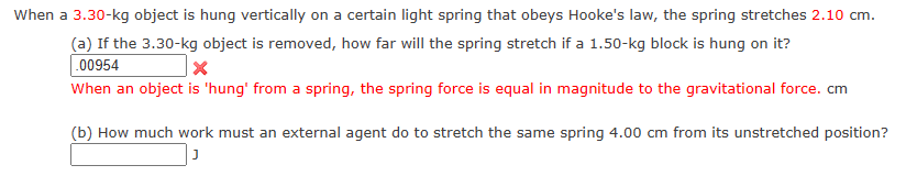 Solved When a 3.30−kg object is hung vertically on a certain | Chegg.com