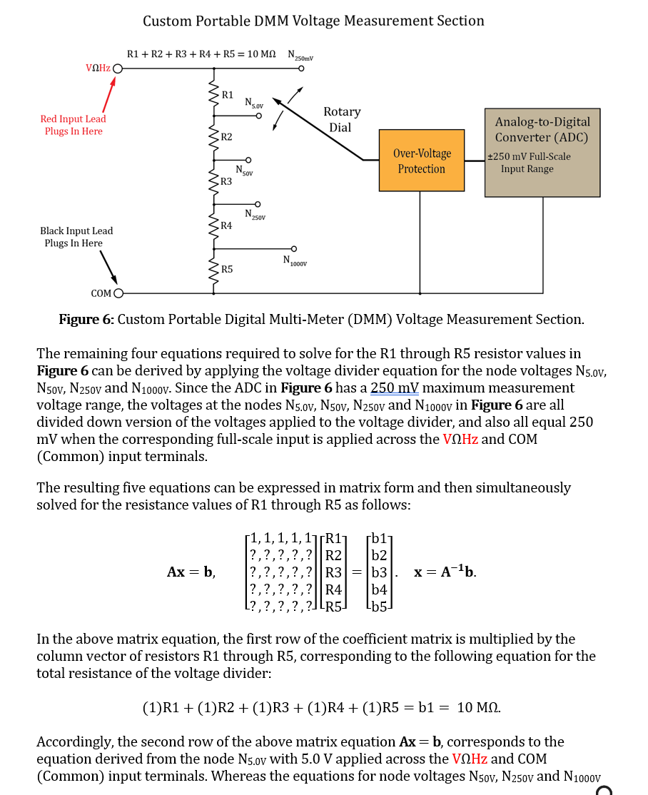 Solved Custom Portable DMM Voltage Measurement Section | Chegg.com