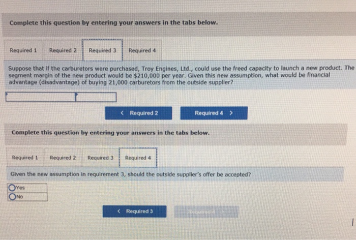 Solved Exercise 12-3 Make or Buy Decision [LO12-3] Troy | Chegg.com