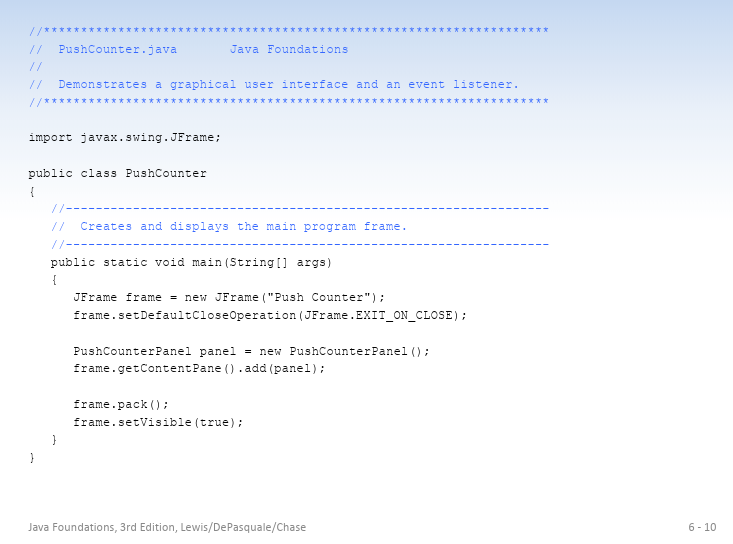 Solved / /**** // PushCounter.java Java Foundations // | Chegg.com