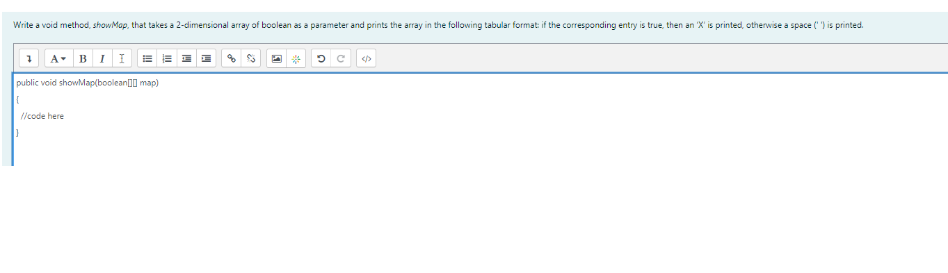 Solved Write a void method, showMap, that takes a | Chegg.com