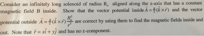 Solved Consider an infinitely long solenoid of radius R_o | Chegg.com