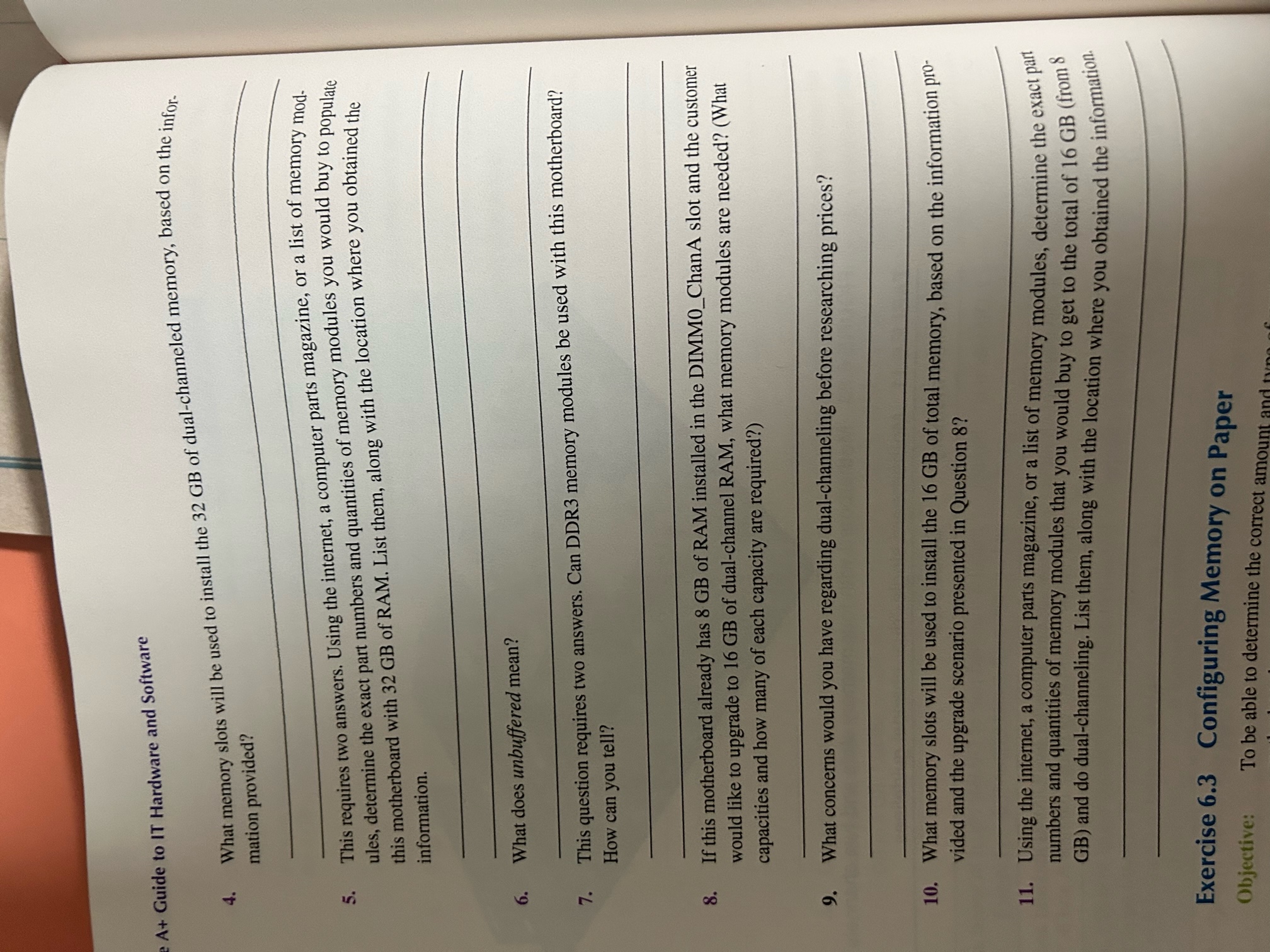 Solved FIGURE 6.23 Motherboard with four memory slots and | Chegg.com