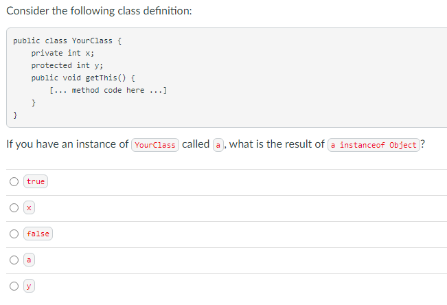 Solved Consider the following class definition: public class | Chegg.com