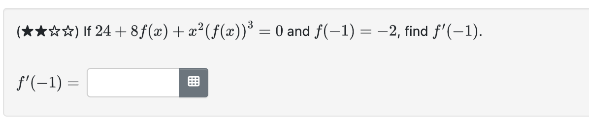Solved f′(−1)= | Chegg.com