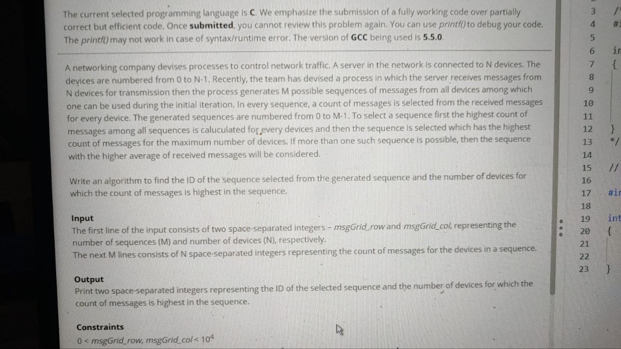 Solved The current selected programming language is C. We | Chegg.com