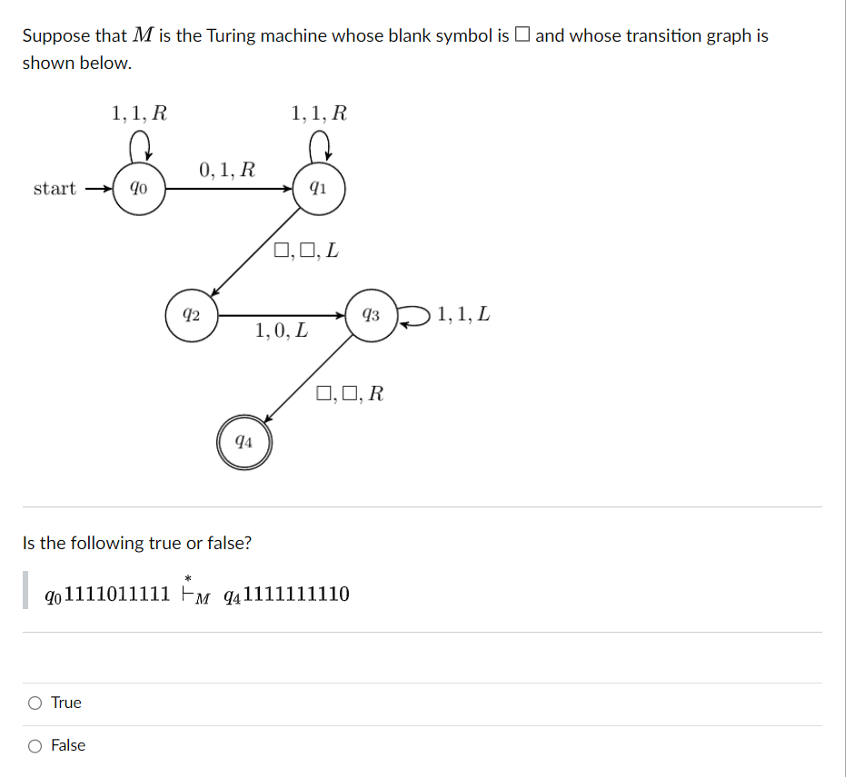 Solved Suppose that M is the Turing machine whose blank | Chegg.com