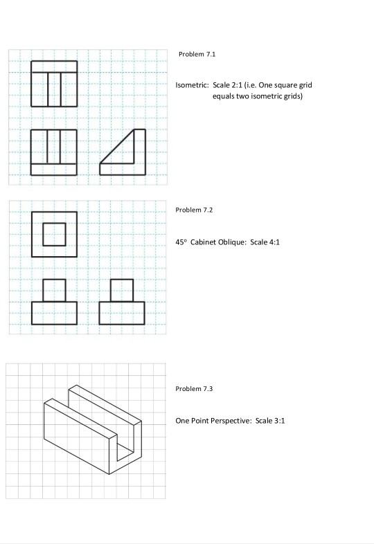 Solved Problem 7.1 Isometric: ale 2:1 .e. One square grid | Chegg.com
