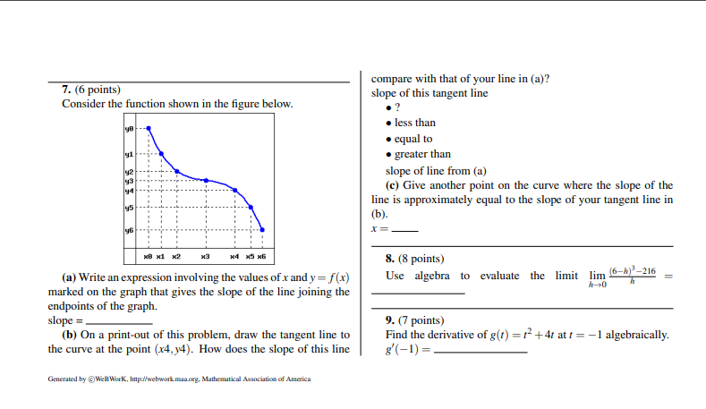 Solved Generated by (c) WeBWork, httpul/webworkmaa org, | Chegg.com
