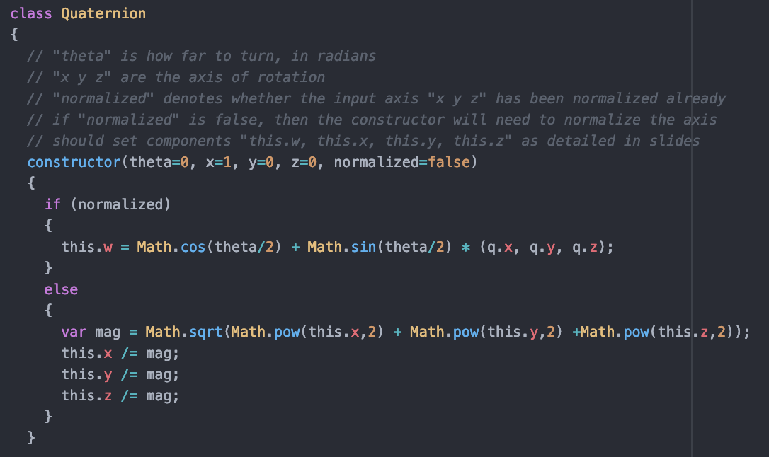 // returns the inverse quaternion as detailed in | Chegg.com