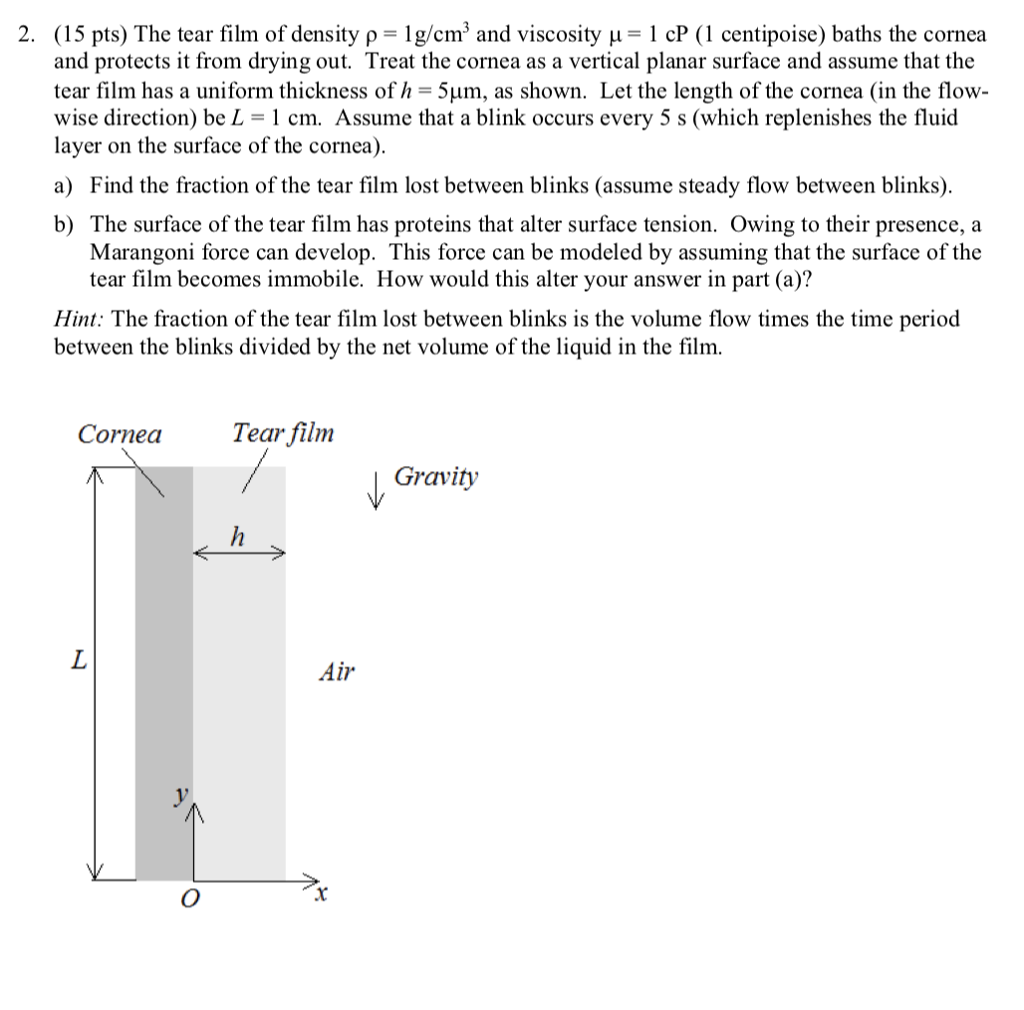 Solved 2. -1 g/cm 3 and viscosity, щ-1 cP (1 centipoise) | Chegg.com