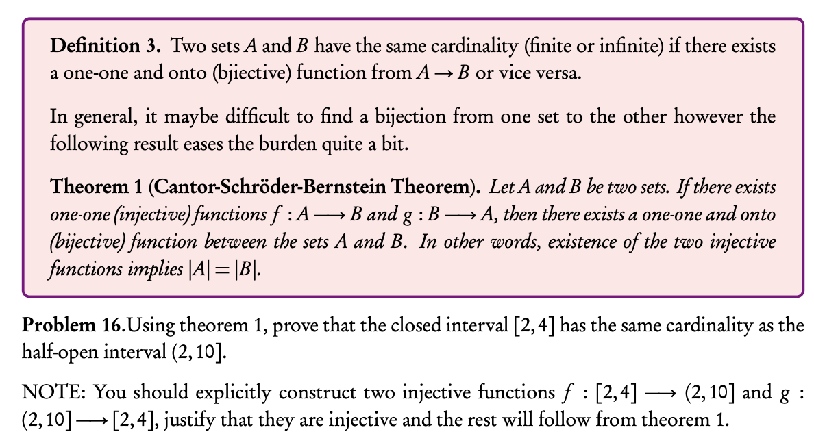 Solved Definition 3. Two sets A and B have the same | Chegg.com