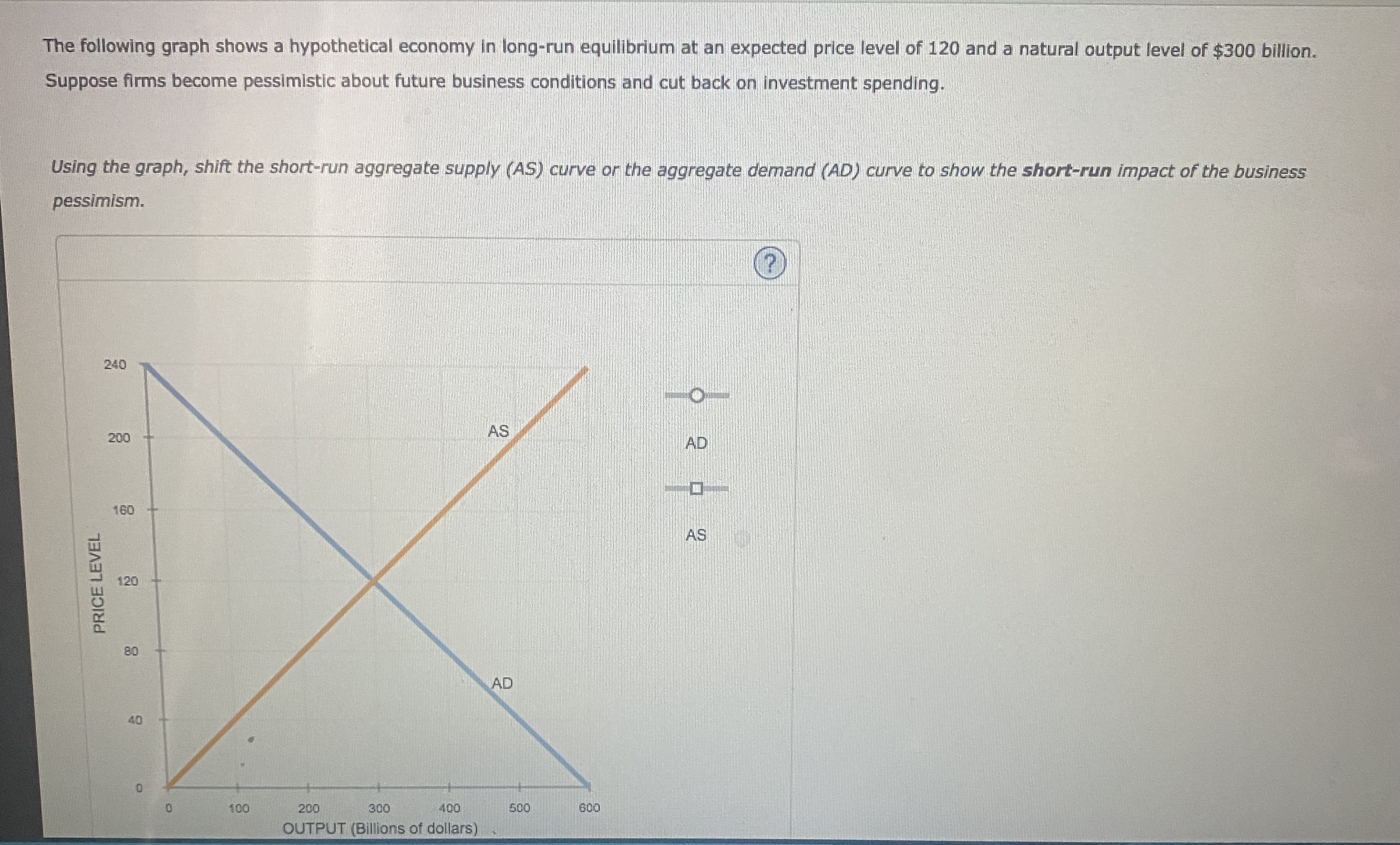 Solved The following graph shows a hypothetical economy in | Chegg.com