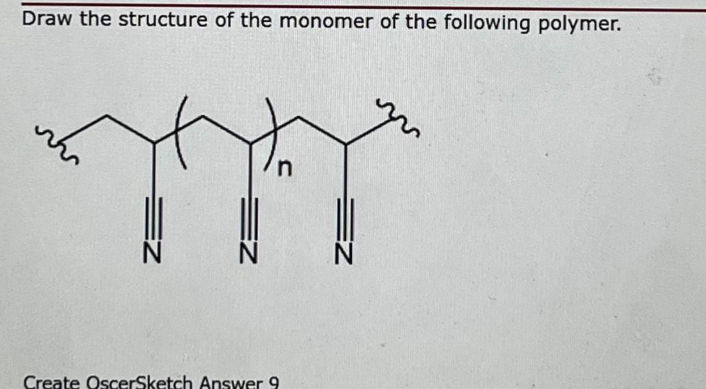 Solved Draw the structure of the monomer of the following | Chegg.com
