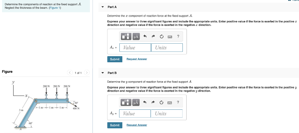 Solved Determine the components of reaction at the fixed | Chegg.com