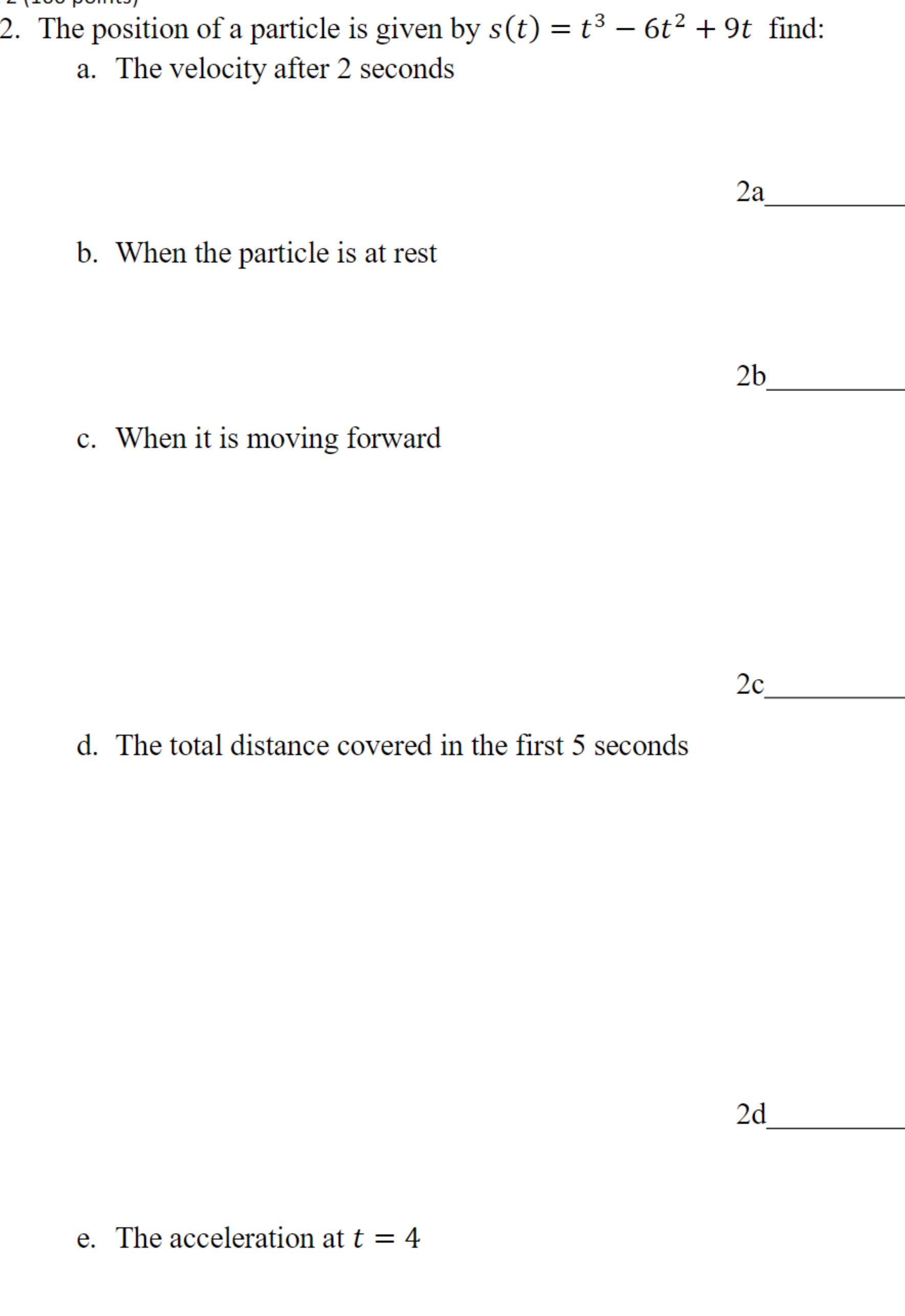 Solved The position of a particle is given by s(t)=t3-6t2+9t | Chegg.com