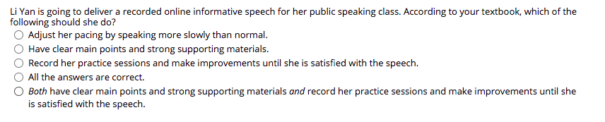Solved Li Yan is going to deliver a recorded online | Chegg.com