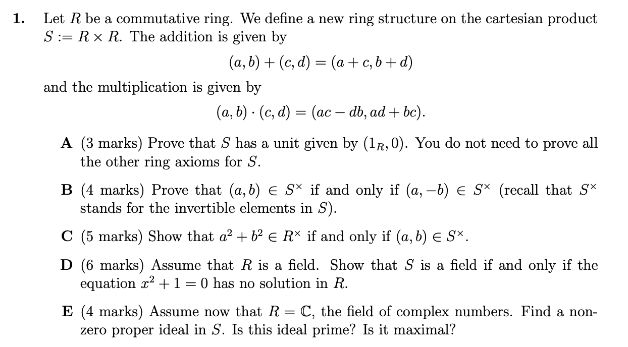 Solved 1. Let R be a commutative ring. We define a new ring | Chegg.com