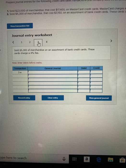 Solved S 7-1 Credit card sales LO C Prepare Journal entries | Chegg.com