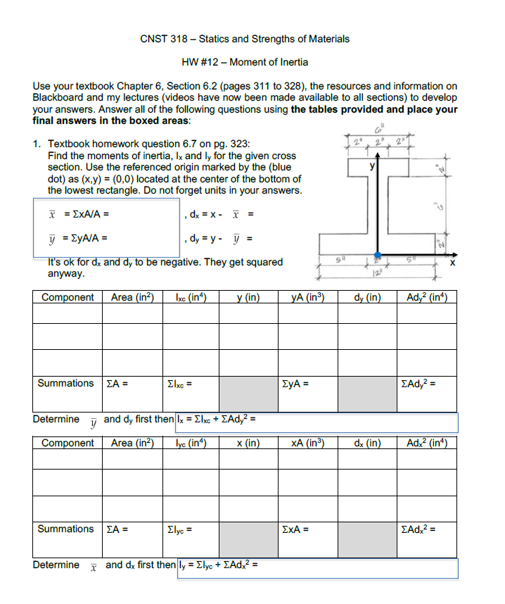 Solved CNST 318 - Statics and Strengths of Materials HW #12 | Chegg.com