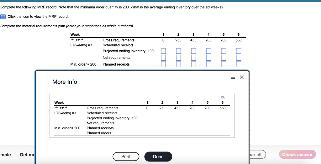Solved Complete the following MRP record. Note that the | Chegg.com