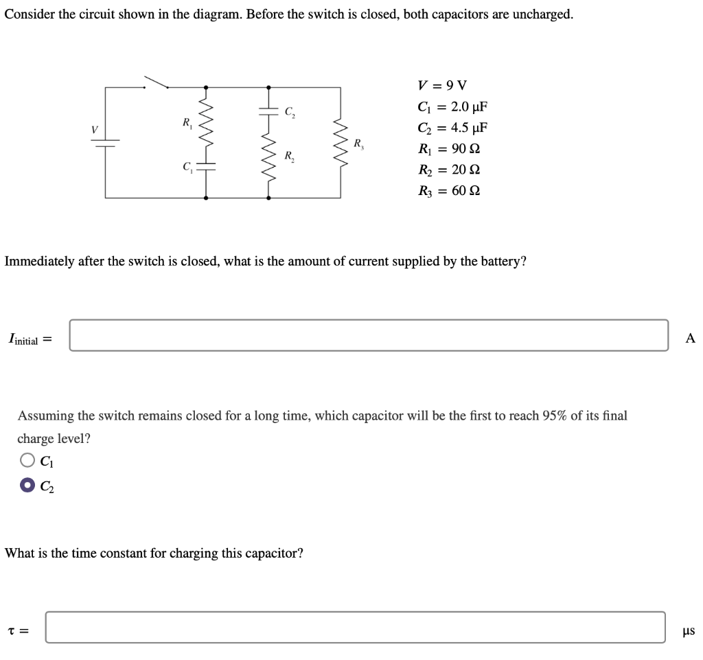 Solved Consider the circuit shown in the diagram. Before the | Chegg.com