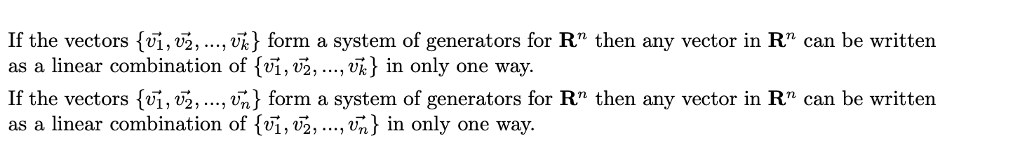 Solved If the vectors {v1,v2,…,vk} form a system of | Chegg.com