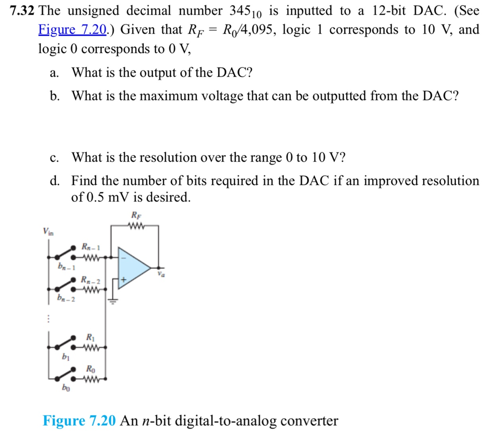 Solved 32 The unsigned decimal number 34510 is inputted to a | Chegg.com