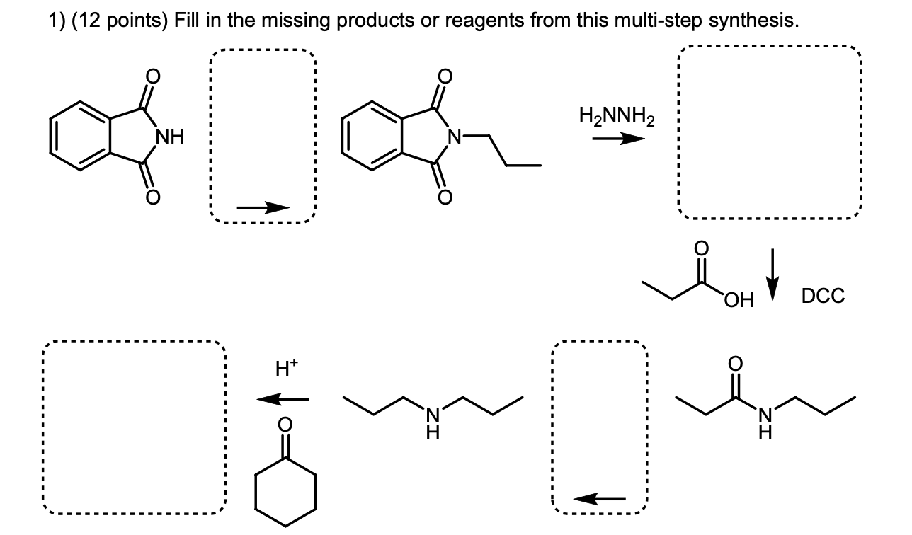 Solved 1) (12 points) Fill in the missing products or | Chegg.com