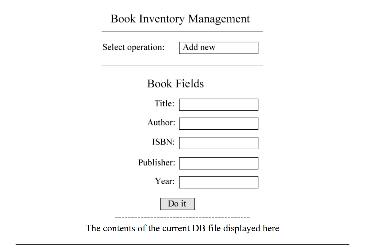 Book Inventory Management Select operation: Add new | Chegg.com