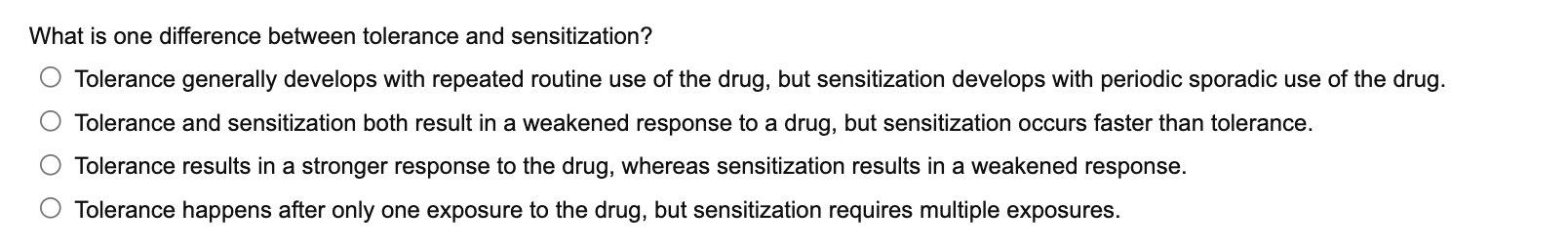 Solved What is one difference between tolerance and | Chegg.com