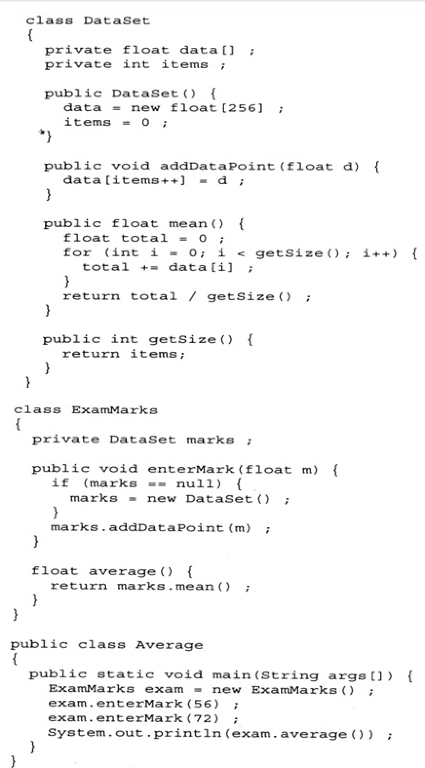 Solved The code below shows a class DataSet, which provides | Chegg.com