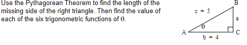 Solved The length of the missing side of the right triangle | Chegg.com