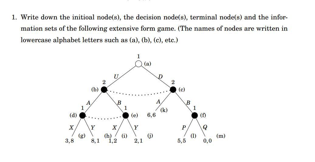 Write down the initioal node(s), the decision | Chegg.com