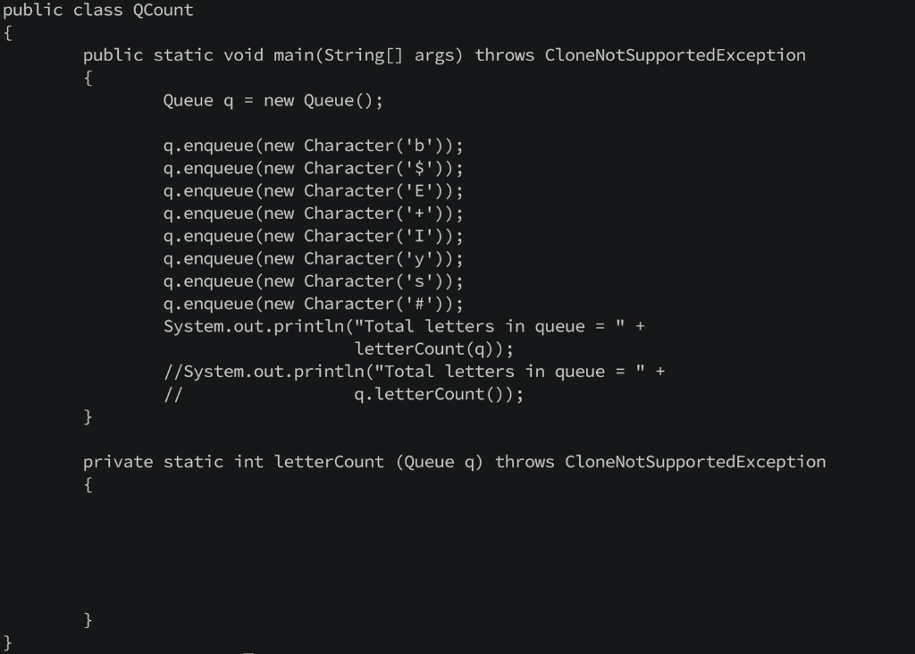 Solved Writing Simple Class and Instance Methods with Queues | Chegg.com
