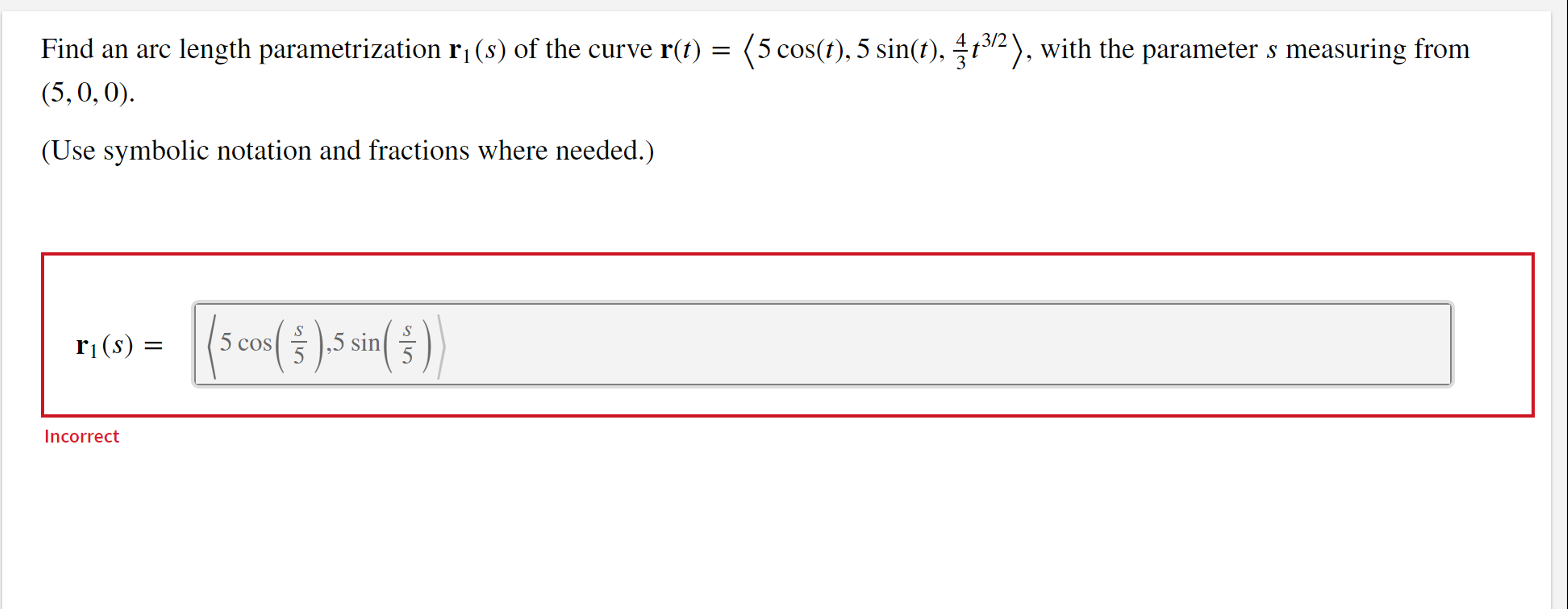 Solved Find an arc length parametrization r1(s) ﻿of the | Chegg.com