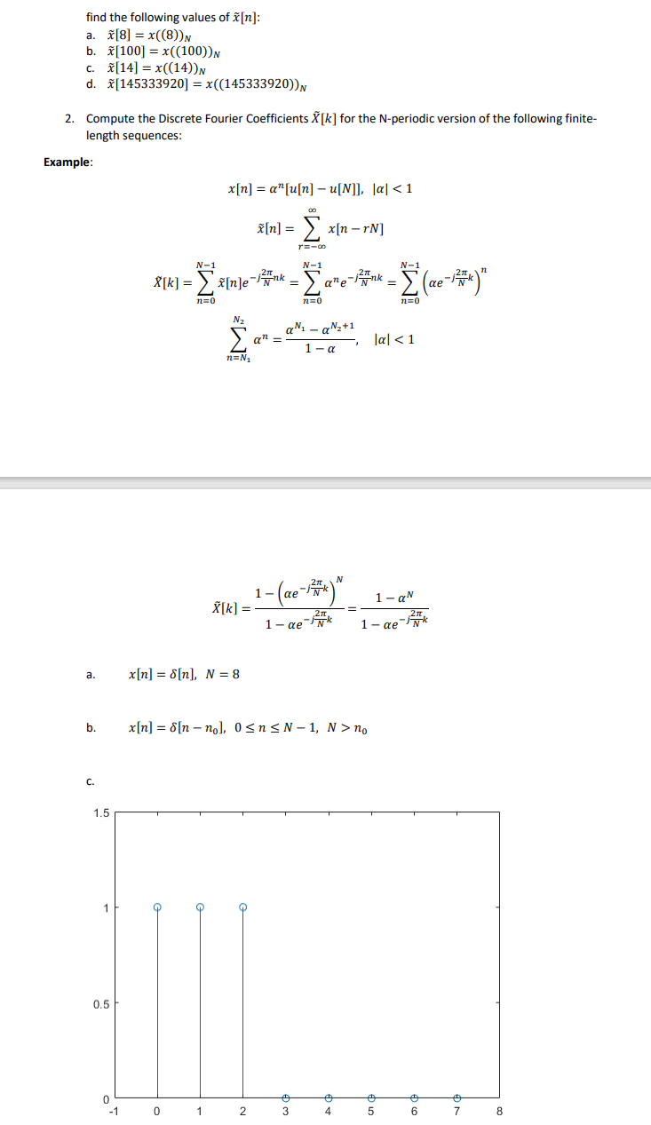 Find The Following Values Of X~[n] A X~[8] X 8 N