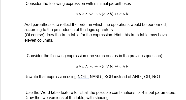 Solved Consider the following expression with minimal | Chegg.com