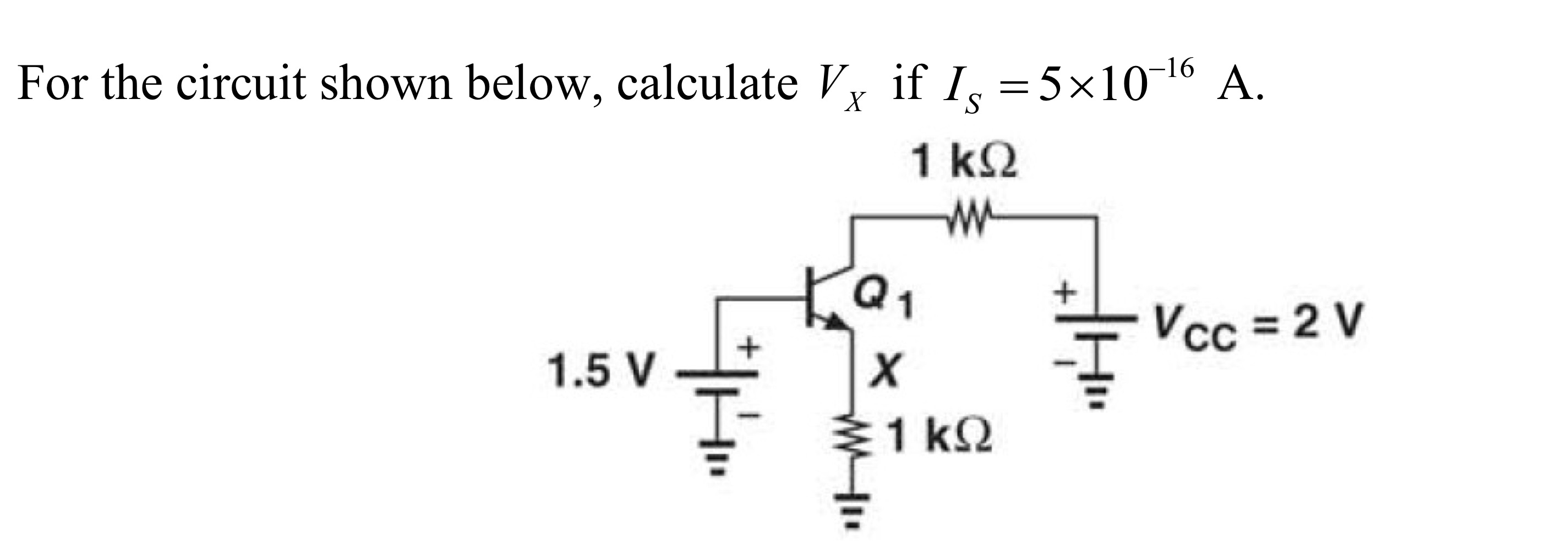 Solved For the circuit shown below, calculate VX if | Chegg.com