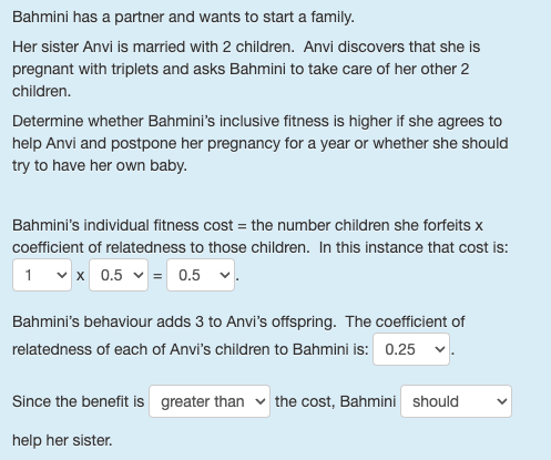 Solved Bahmini has a partner and wants to start a family. | Chegg.com