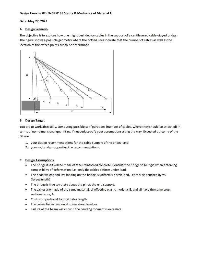 Solved Design Exercise 02 (ENGR 0135 Statics & Mechanics of | Chegg.com Solved Design Exercise 02 (ENGR 0135 Statics & Mechanics of | Chegg.com