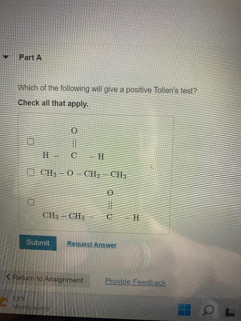 Solved Which of the following will give a positive Tollen's | Chegg.com