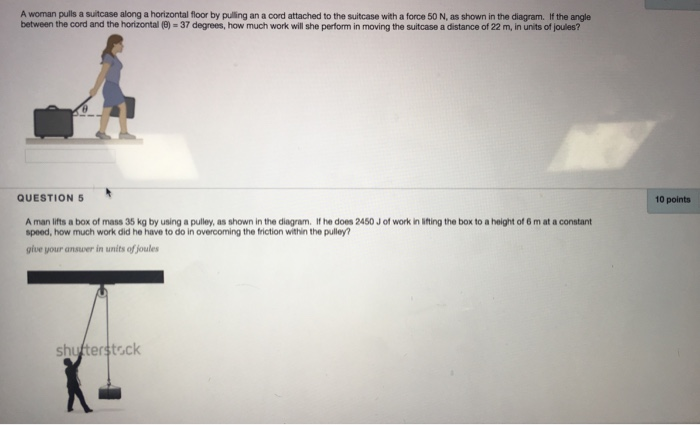 Solved A woman pulls a suitcase along a horizontal floor by | Chegg.com