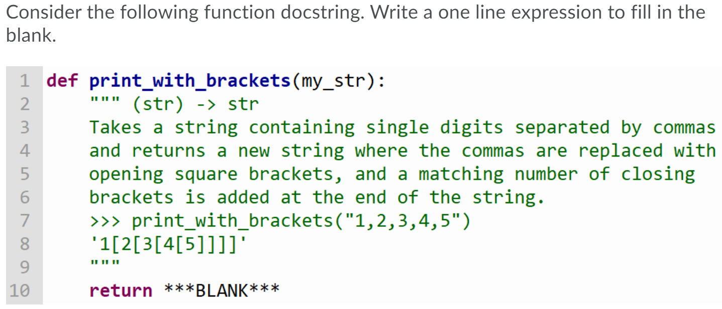 Solved Consider the following function docstring. Write a | Chegg.com
