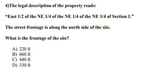 Solved The legal description of the property reads:"East 1/2 | Chegg.com