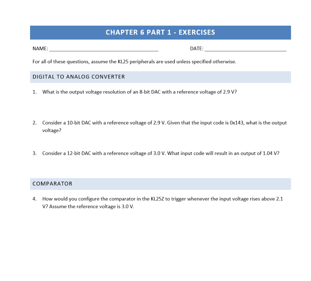 Solved CHAPTER 6 PART 1 - EXERCISES NAME: DATE: For all of | Chegg.com