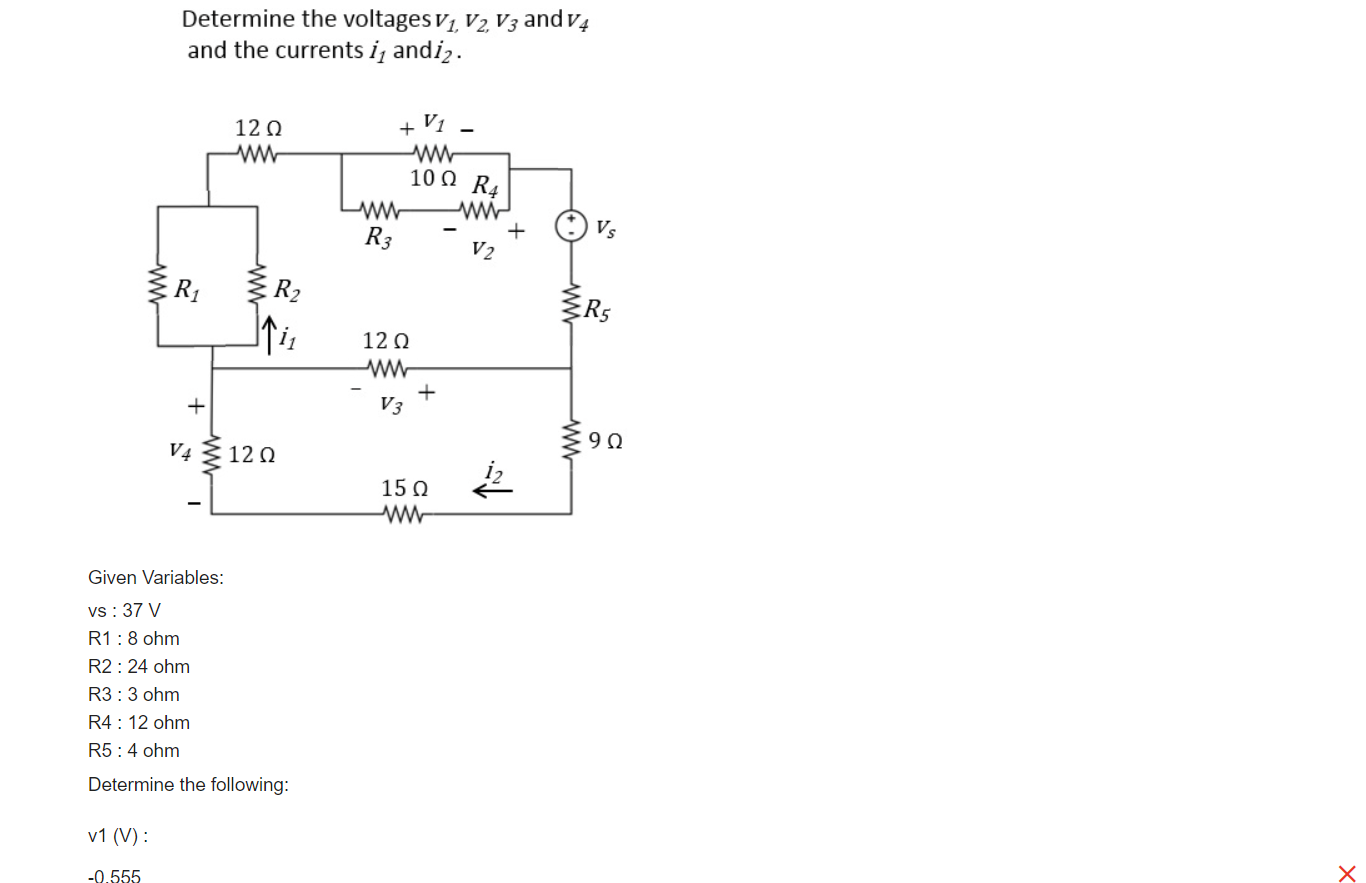 Solved Determine the voltages V1,V2,V3 and V4 and the | Chegg.com