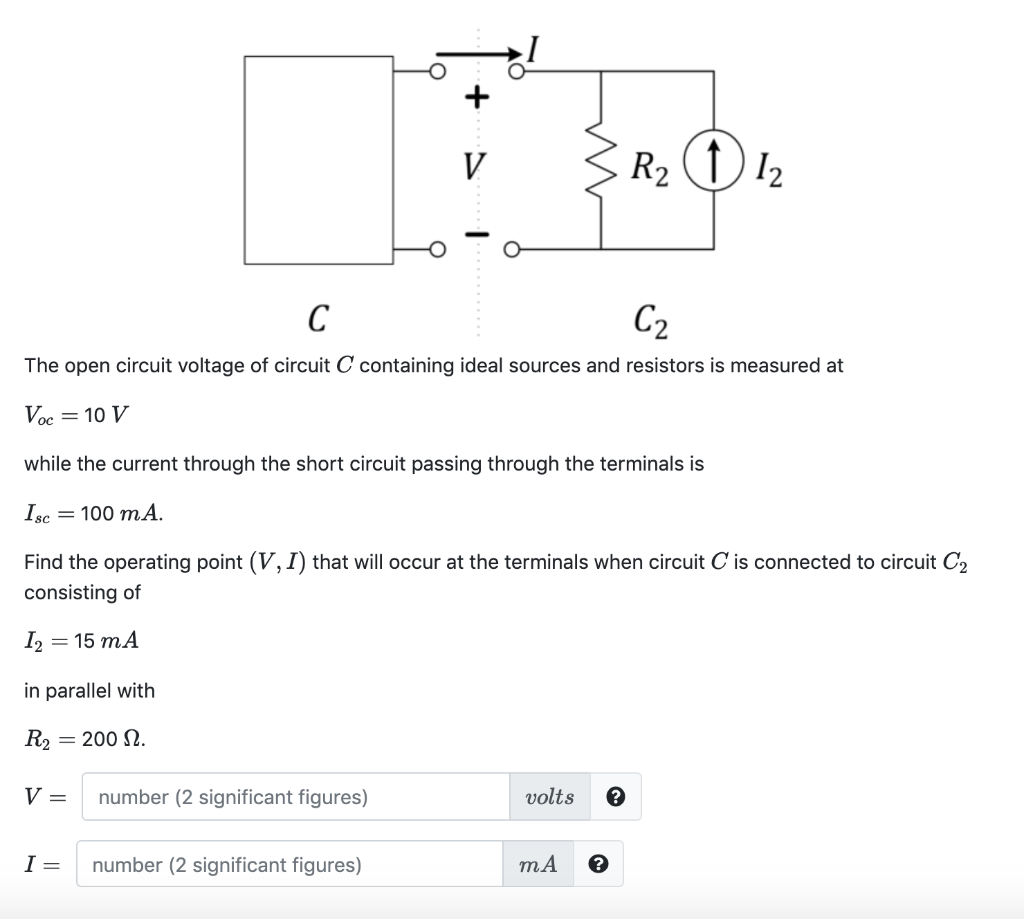 Solved The open circuit voltage of circuit C containing | Chegg.com